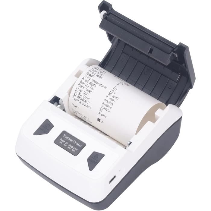 Portable Mini Imprimante Thermique Reçu Facture Pos Imprimante sans Fil ...