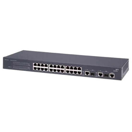 Switch Rack 24 Ports RJ-45 3COM 3CR17333-91 10/100/1000Mbps 2x GIGABIT ...