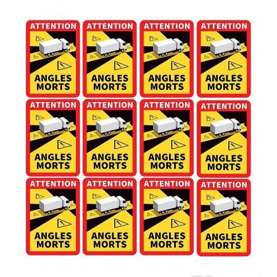 Lot de 12 Stickers, Autocollant Angle Mort Pour Poids Lourds, Stickers ...