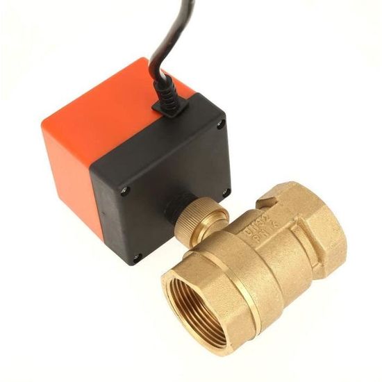 Alomejor vanne électrique 1 pc AC 220 V G1-1 / 4 DN32 2 voies 3 fils contrôle 2 points en laiton ...