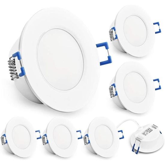 LED Encastrable Plafonnier Lot de 6,6W 230V blanc chaud 3000K 500 Lumen,extra plat encastré ...