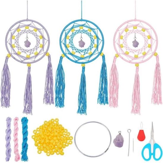 Lot De 3 Petits Attrape-Rêves Pour Débutants - Kit D'Attrape-Rêves À ...