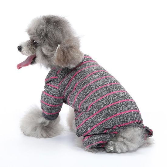 LON Pyjama pour chien à rayures Fin et respirant 4 pattes Pyjama pour ...