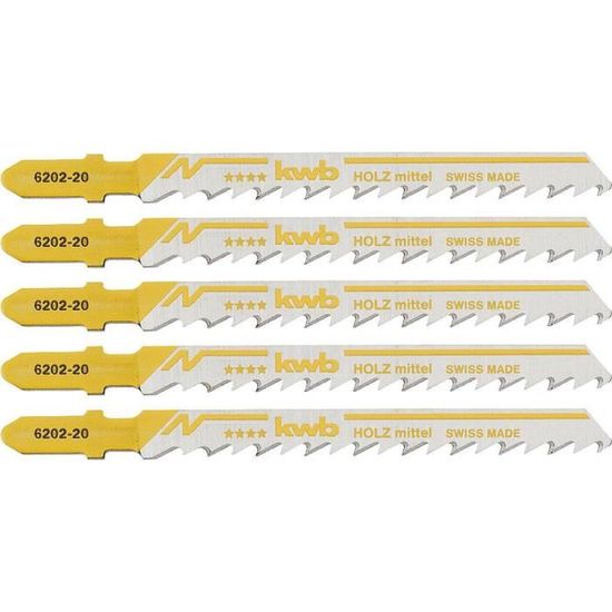 Lames de scie sauteuse - KWB - 620225 - HCS - 5 pièces - Dents ...