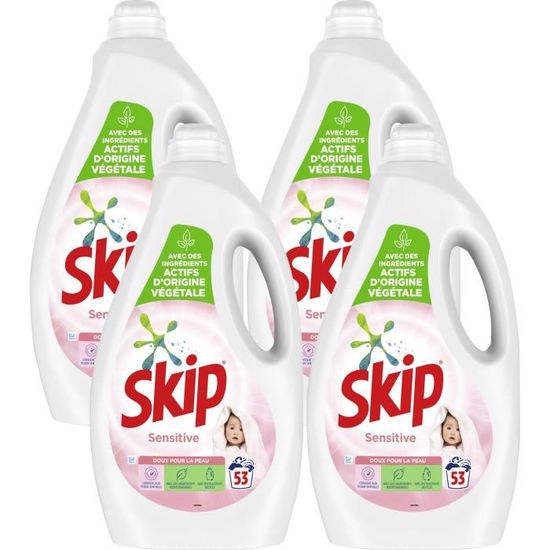 SKIP Lessive Liquide Sensitive - 53 lavages - Lot de 4 - Cdiscount ...