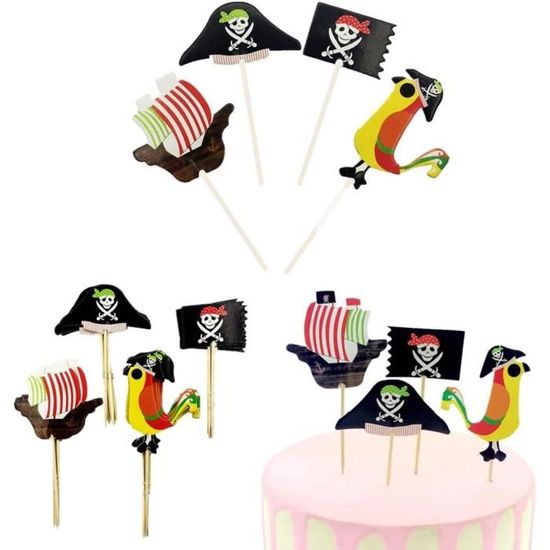 Décoration Gâteau Pirate - 24Pcs Décoration Anniversaire Pirate,Pirate ...