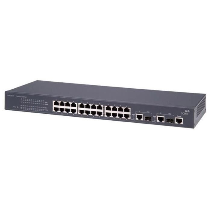 Switch Rack 24 Ports RJ-45 3COM 3CR17333-91 10/100/1000Mbps 2x GIGABIT ...
