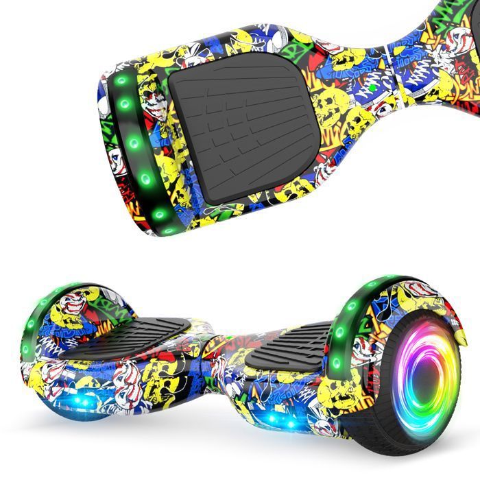 Hoverboard 6.5'' HY-A02C, Bluetooth+Lumière LED, Autonomie 7-8km ...