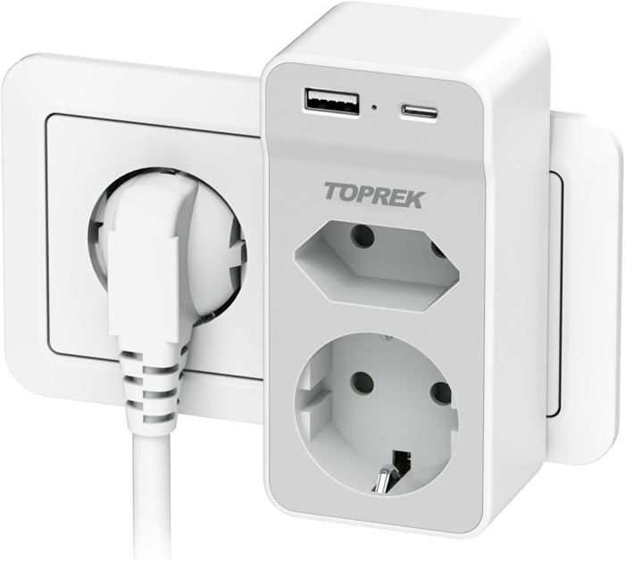 Prise Usb Secteur Multiple, 4 En 1 Chargeur Usb Multiprises Avec 2 Usb ...