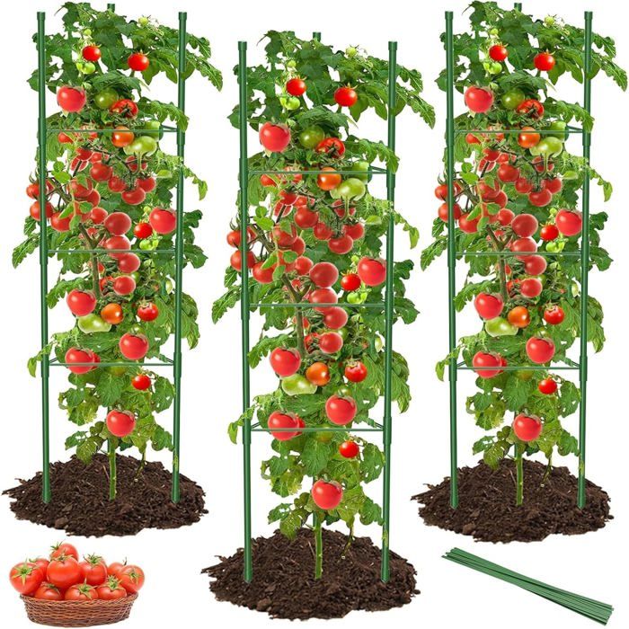 MYMULIKE 3 Pack Tomato Stands, 130cm Large Tomato Cages for Garden ...