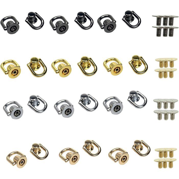 TINGWEN 24 Pièces Rivets en Cuir Rivets à Anneau Rond Rivets Clous pour ...