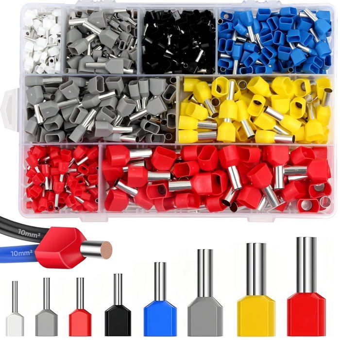 850 Pièces Embouts De Cablage, 0,5-10 Mm² Twin Cosses Electriques A ...