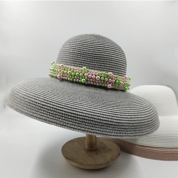 Tapez 10-Chapeau de paille à large bord pour hommes et femmes, ander ...