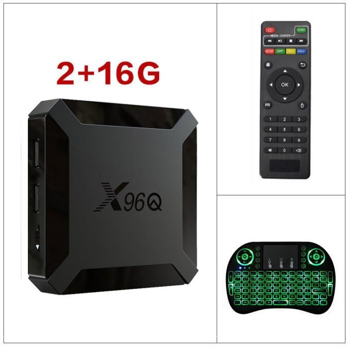 EU Plug - 2G 16G i8 - boîtier Smart TV X96Q, Android 10.0, Allwinner H313, quadricœur, lecteur ...