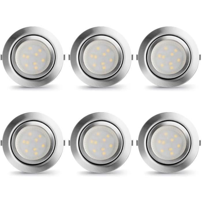 Lot De 6 Spots Led Encastrables à Intensité Variable Blanc Neutre 4000