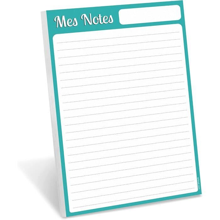 To Do List - Bloc note Memo MES NOTES - Carnet de 60 pages pour liste ...