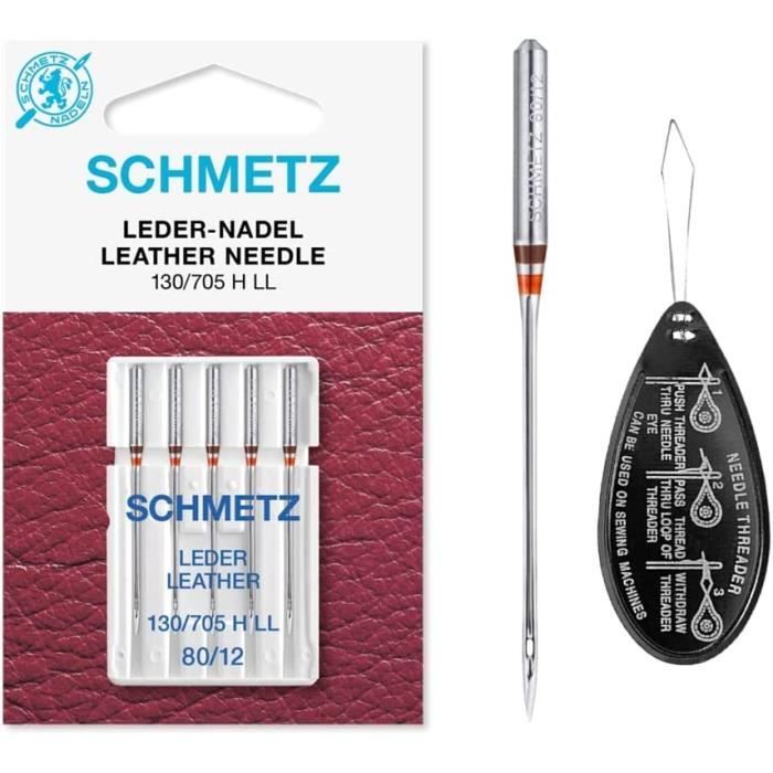 Aiguilles pour Machine à Coudre en Cuir, Taille 80-12, Comprend un ...