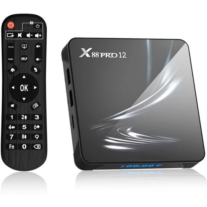 TV Box Android 12.0, X88 Pro 12 4 Go De RAM 64 Go De ROM S905X4 Smart ...