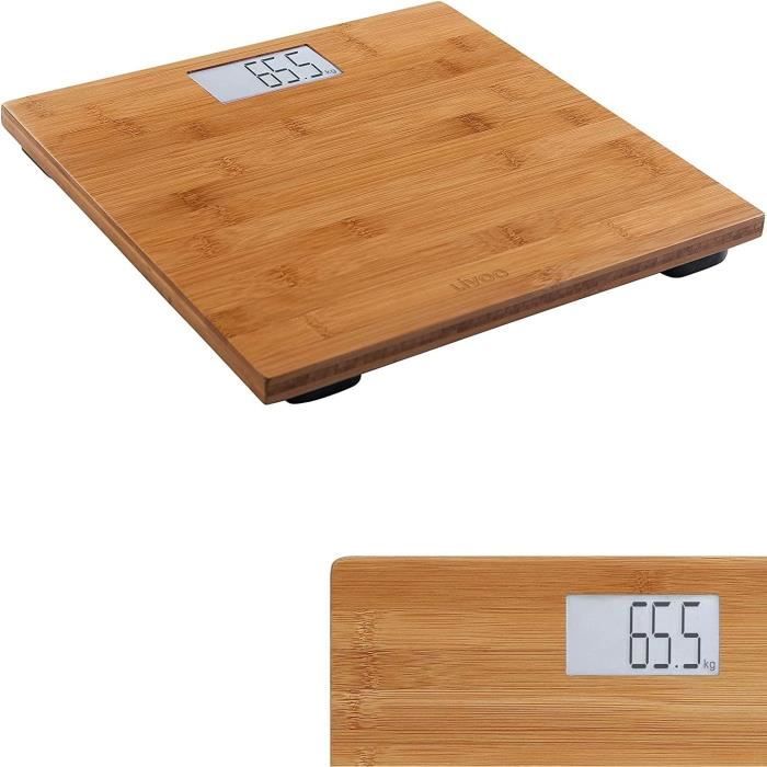 Pèse-personne numérique avec écran LCD - Poids jusqu'à 180 kg - Bois ...