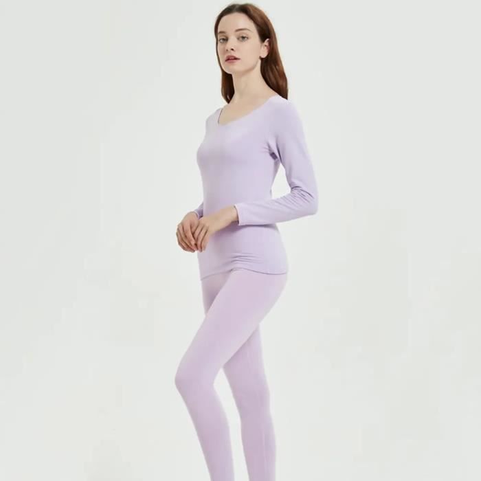 Ensemble de sous-vêtements thermiques sans couture pour femmes et ...