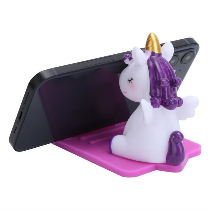 Support de téléphone - OMABETA - Licorne violette - Réglable - Antidérapant - Design animal ...