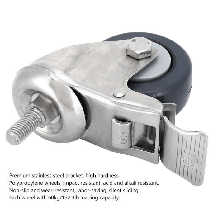 Roulette Pivotante En Acier Inoxydable Et Pivotante À Frein ...