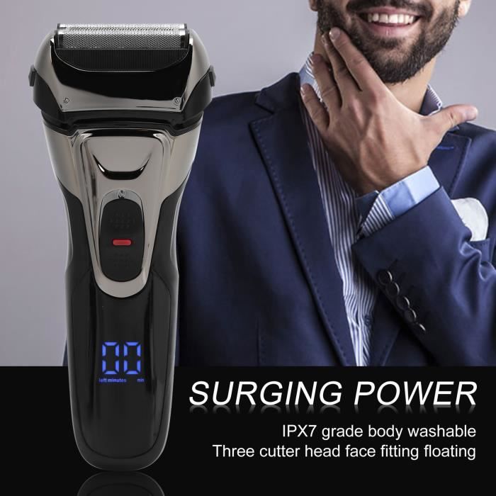 CHE Rasoir à barbe Électrique Étanche pour Hommes Professionnel Charge ...