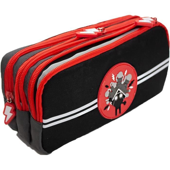 Trousse Scolaire Triple Fermeture Éclair Orange – Trois Grandes Poches ...