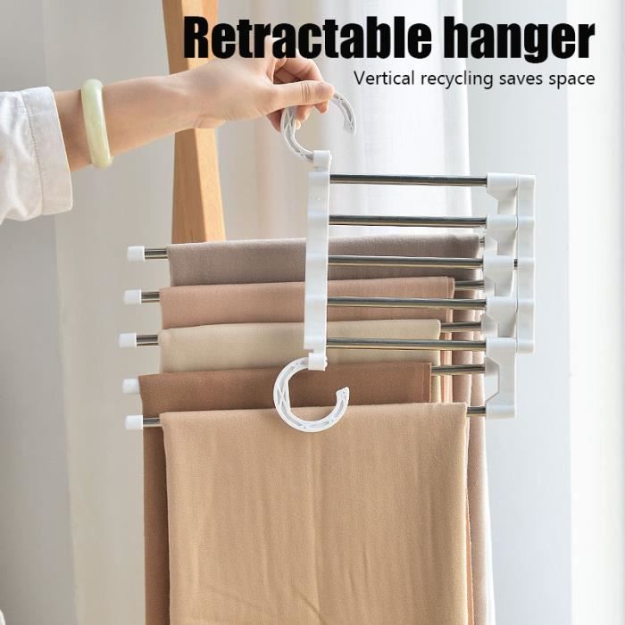 Multi-fonctionnel 5 en 1 pantalon support de rangement en acier ...