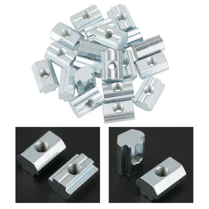 YOSOO écrou à rainure en T Écrou coulissant en T en acier au carbone zingué pour accessoires de ...