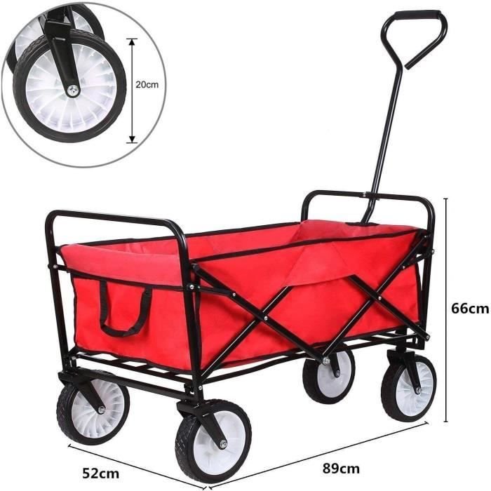 Chariot utilitaire extérieur pliable, chariot d'épicerie portable ...