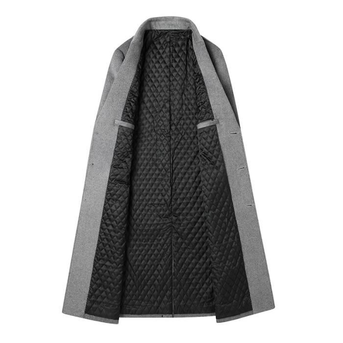 Caban en Laine Homme Longue Manteau Épaisse Chaude Hiver Business ...