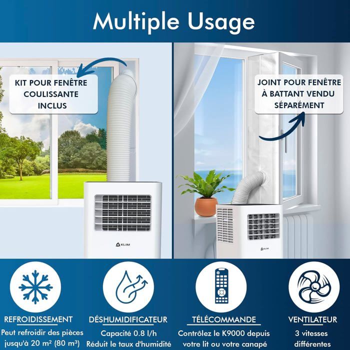 K9000 | Climatiseur Mobile Silencieux 3 En 1 + Nouveauté 2024 ...
