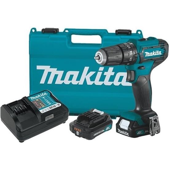 Perceuse visseuse à percussion MAKITA 12V CXT - 2 batteries BL1021B 2.0Ah - 1 chargeur DC10WD ...