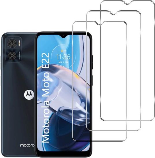 X3 Verres Trempé pour Motorola Moto E22 / E22i - Film Vitre Protection ...