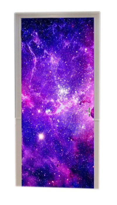 Autocollants de porte ciel étoilé nuit,étoiles brillantes,autocollant ...