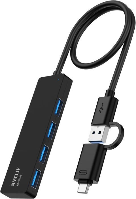 4-Port Hub Usb, Ultra-Slim Usb 3.0 Hub Pour Macbook Pro/Air, Adaptateur Multiport Usb 5 Gbps ...