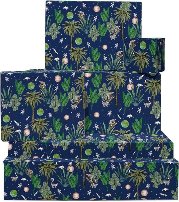 Papier Cadeau Espace Pour Enfant - 6 Feuilles De Papier Cadeau - Étoile ...