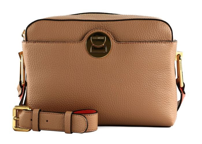 COCCINELLE Sac à épaule bandoulière brun clair orange en cuir pour ...