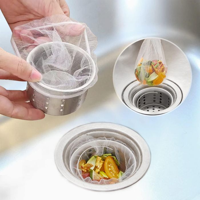 Kitchen Sink Saver, 300 PCS Disposable Mesh Bags for Kitchen Sink ...