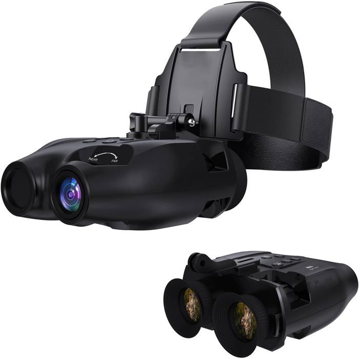 Lunettes Vision Nocturne Infrarouge N4 HD 1080P avec Support Tête Zoom ...