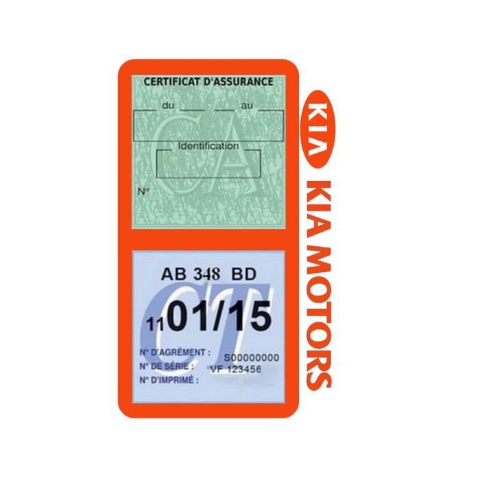 KIA VD36 ORANGE POCHETTE ETUI VIGNETTE ASSURANCE VOITURE ET CONTROLE ...