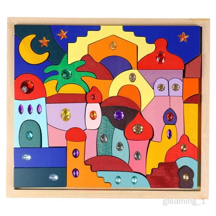 Blocs de construction - Jigsaw - Empiler Toy - Bois - 38.5x34.5cm - Non ...