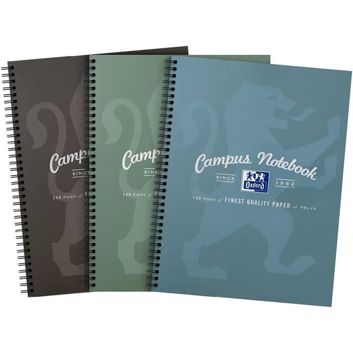 Lot De 3 Cahiers Lignés A4, 140 Pages, Assortiment De Couleurs ...