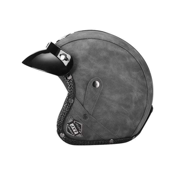 (XL 2) Casque de moto vintage Cafe Racer Casco Street Riding Casque ...