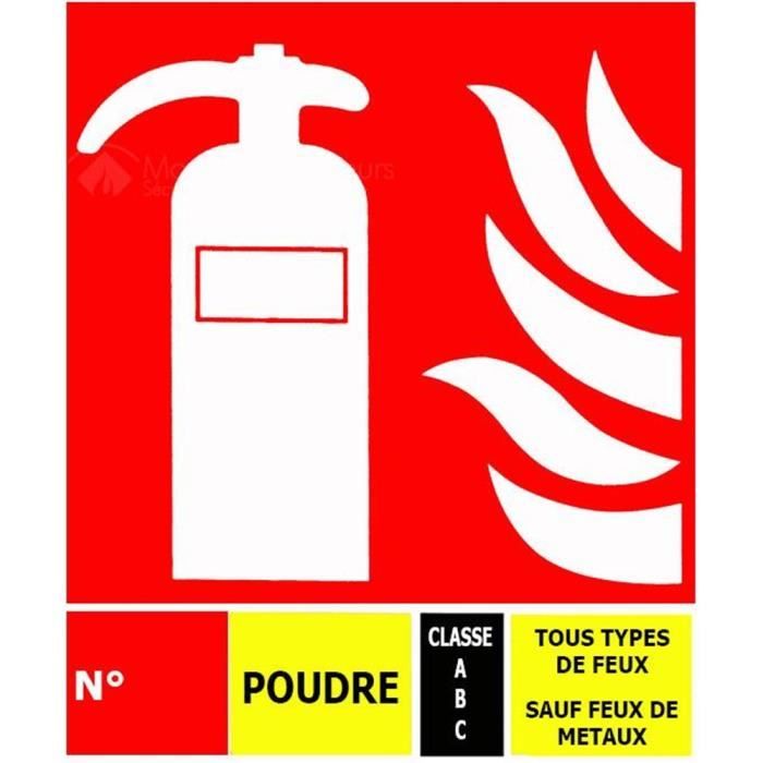 Grand panneau pictogramme extincteur poudre ABC - Materiel Incendie ...