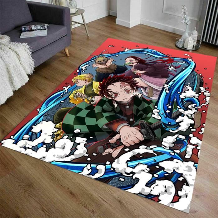 MBg-7096 Tapis imprimé 3D Demon Slayer Kimetsu tapis doux de chambre à ...