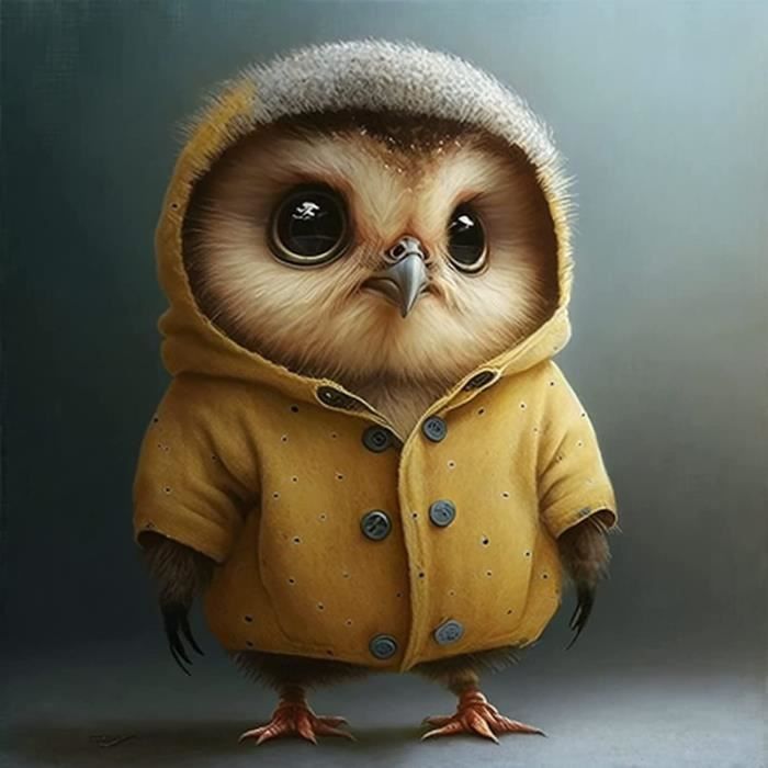 Diy 5D Diamant Peinture,Animal Mignon,Poussin Aux Grands Yeux De Dessin ...