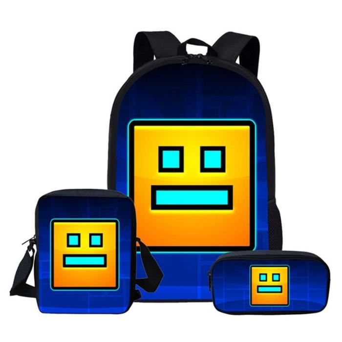 Geometry Dash Student School Bags Set Primary School Backpack for Girls ...