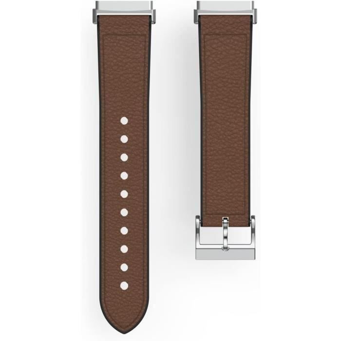 Bracelet Pour Fitbit Versa3-Sense En Cuir Synthétique Marron Uni[u10965 ...